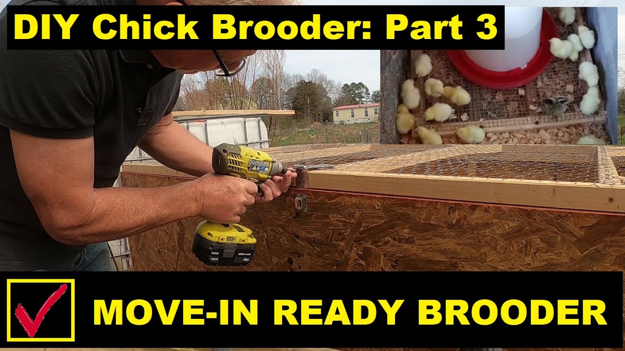 DONE! EASY DIY PORTABLE CHICK BROODER - Part 3  - Thanks #justinrhodes #chickens #brooder