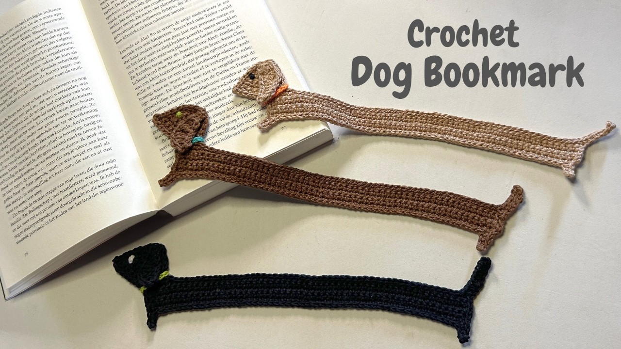 Crochet Bookmark Dog. Easy and Fun Tutorial. Gift Idea for Dachshund Lovers