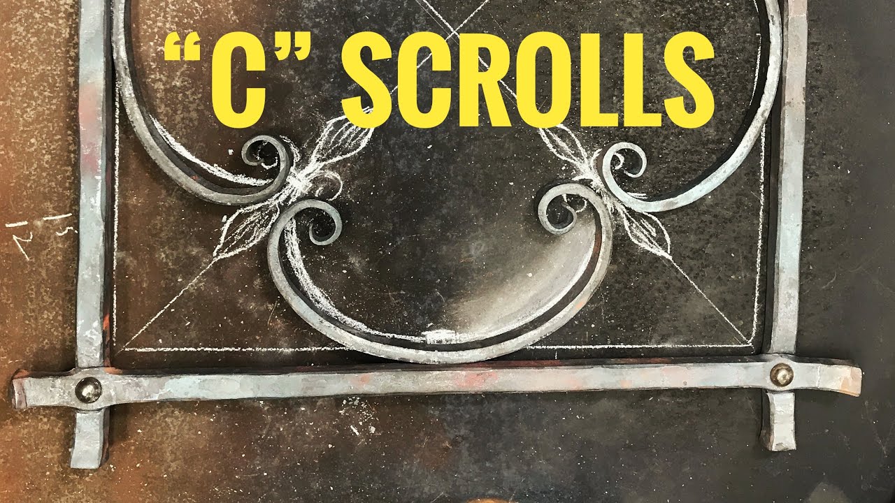 Forging C scrolls for a decorative grill