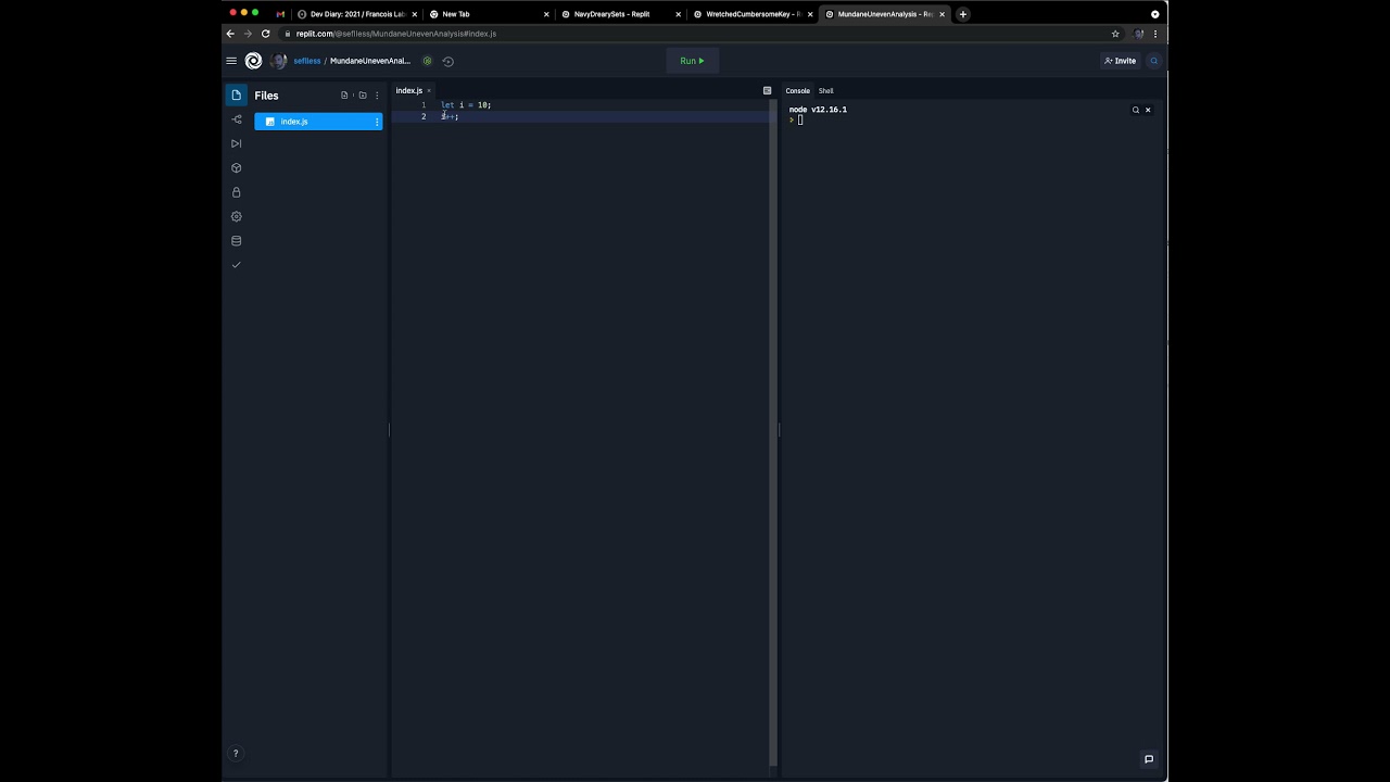 Replit Speed Run of Creating a Node.js App and Starting to Debug It