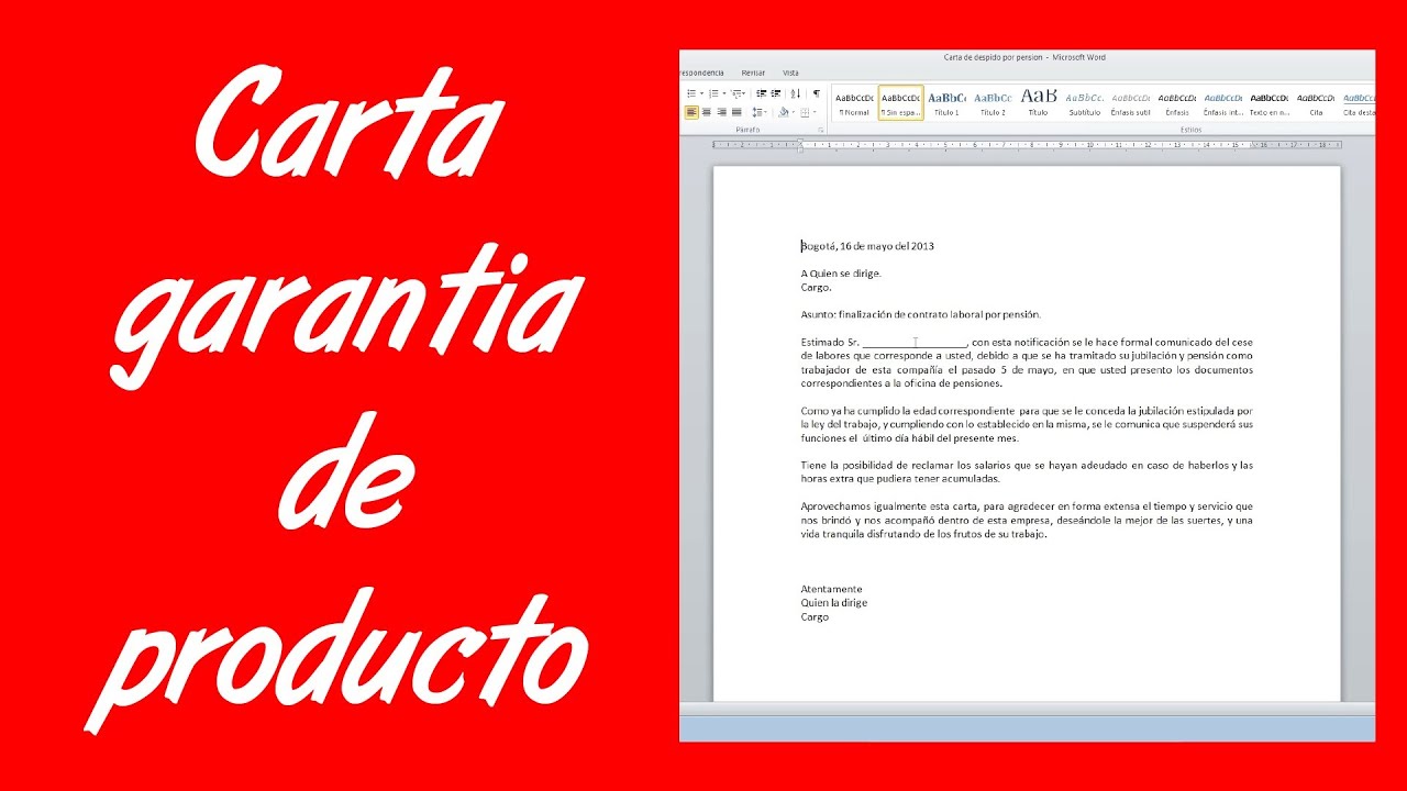 How to write a product warranty letter