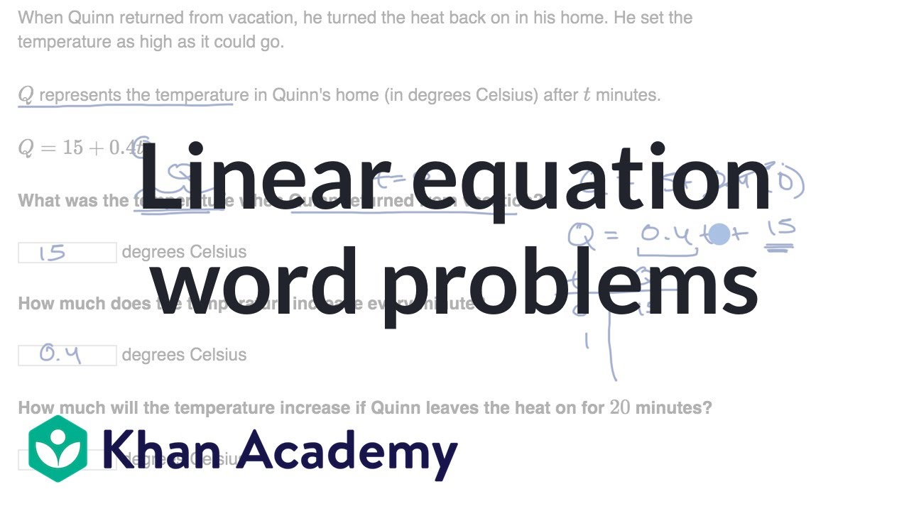 Linear equation word problems