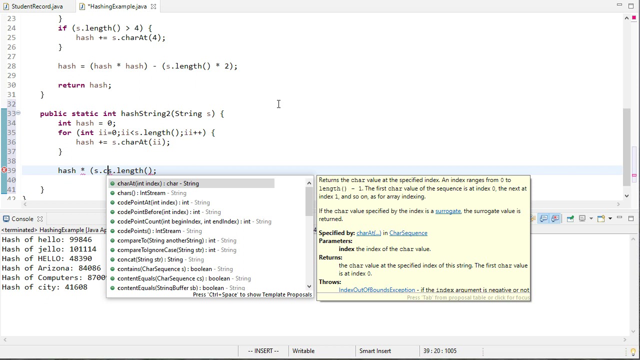 Writing Hash Functions in Java