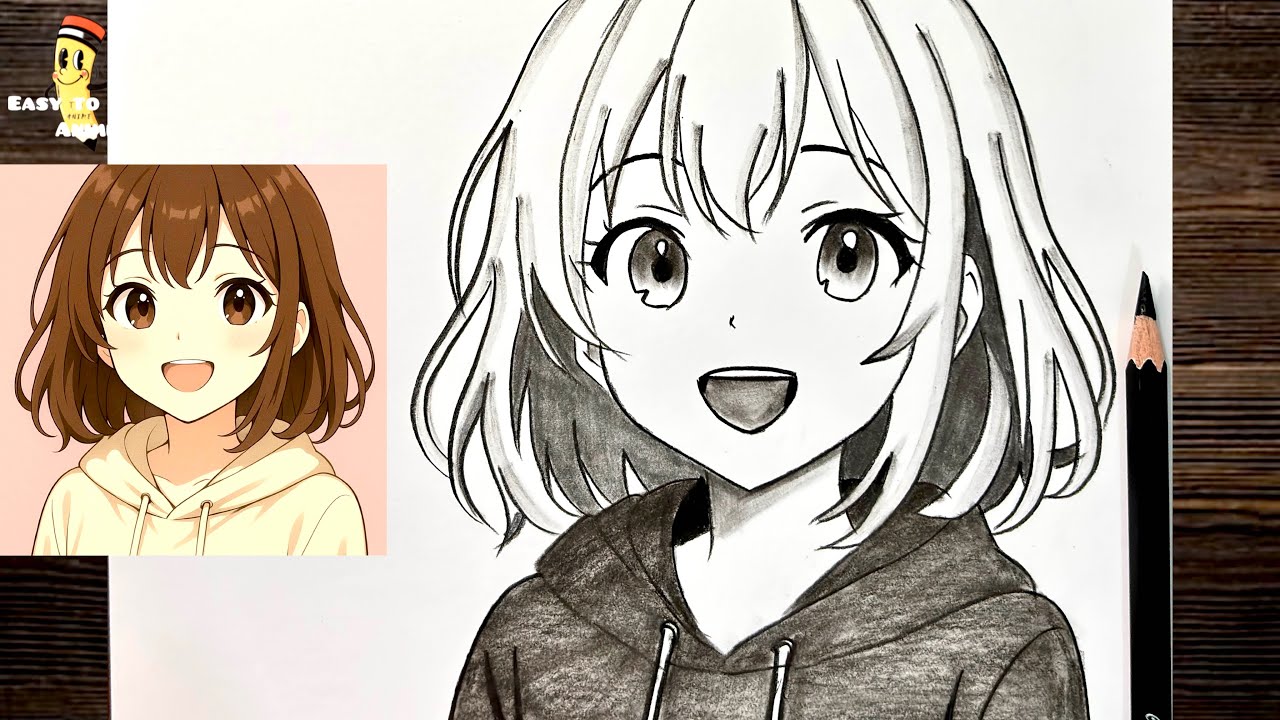 How to Draw Anime Girl in Hoodie | Easy Step-by-Step Tutorial