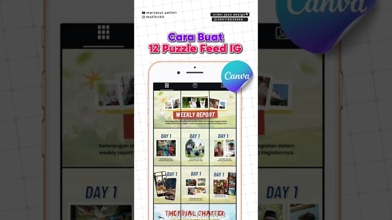 Cara Membuat 12 Puzzle Feed Instagram Nyambung