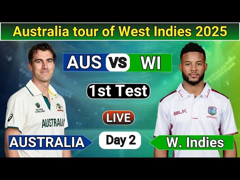 Live: Australia vs West Indies, 1st TEST Day 2, AUS vs WI Live Score & Commentary