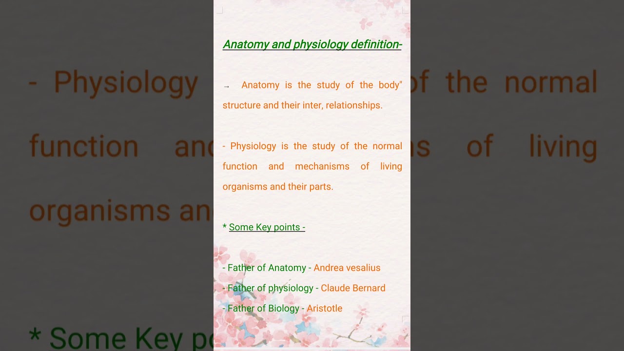 Anatomy and physiology definition #anatomy #physiology #nursingstudent #nursing #ytshorts #youtube