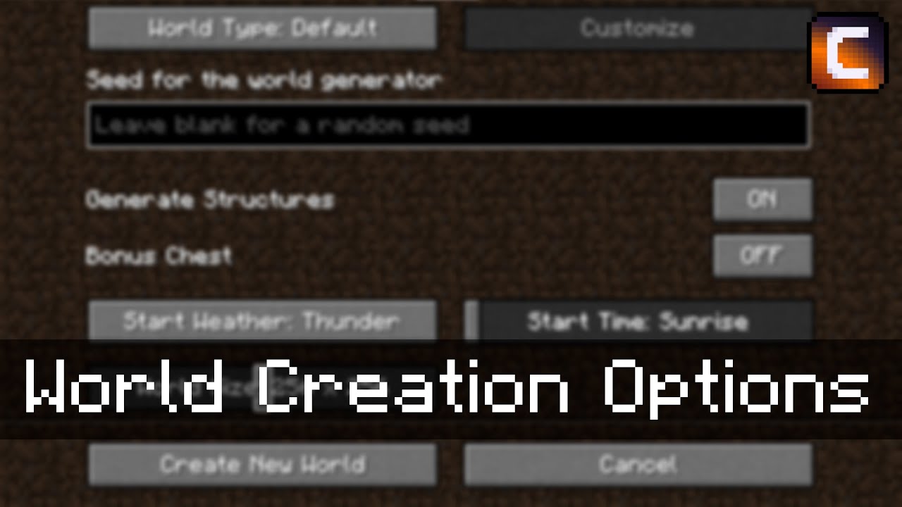 World Creation Options - Minecraft Mod Showcase