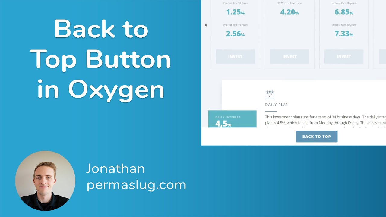 Back to Top Button in Oxygen Builder - WordPress Page Builder