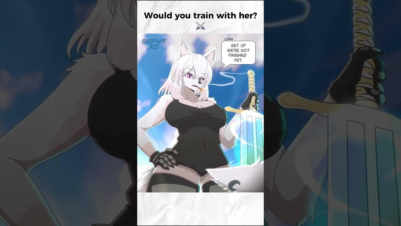 Would you train with her? ⚔️ #wolfgirl #furry #animation #waifu #anime #shorts #memes