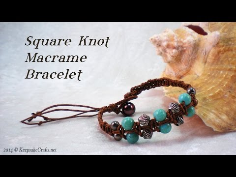 Square Knot Macrame Bead Bracelet Tutorial