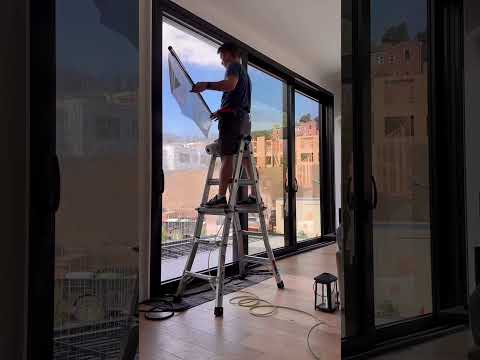 30 minute large home window tint install in 15 seconds! #tint #ceramictint #home #homedecor
