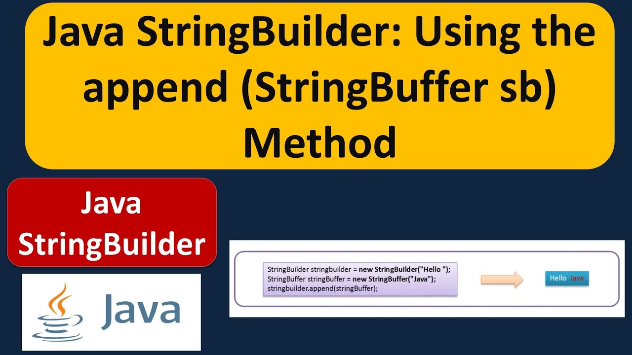 Java StringBuilder: Using the append(StringBuffer sb) Method | Java Tutorial