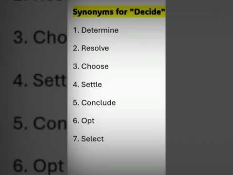 Synonyms for Decide