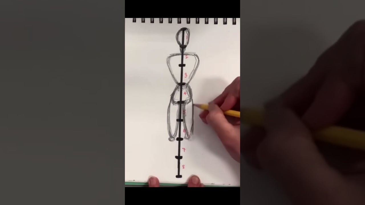 How to Draw Basic Human Proportions | The Easiest Way to Draw the Human Body #shorts #howtodraw