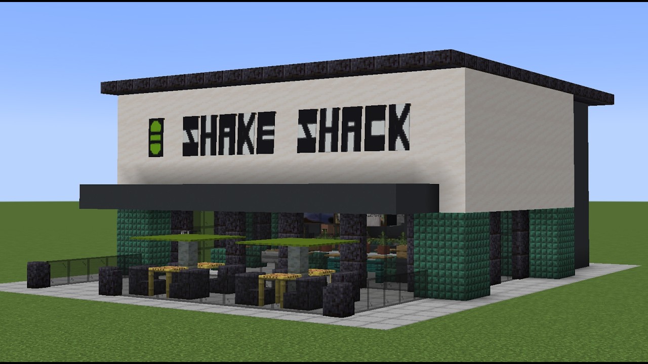 How to Build a Shake Shack in Minecraft (Fast Food Restaurant Tutorial ...