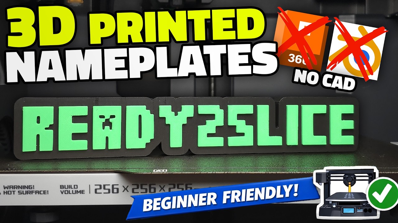 Create 3D Printed Nameplates WITHOUT CAD (Beginner Friendly!)