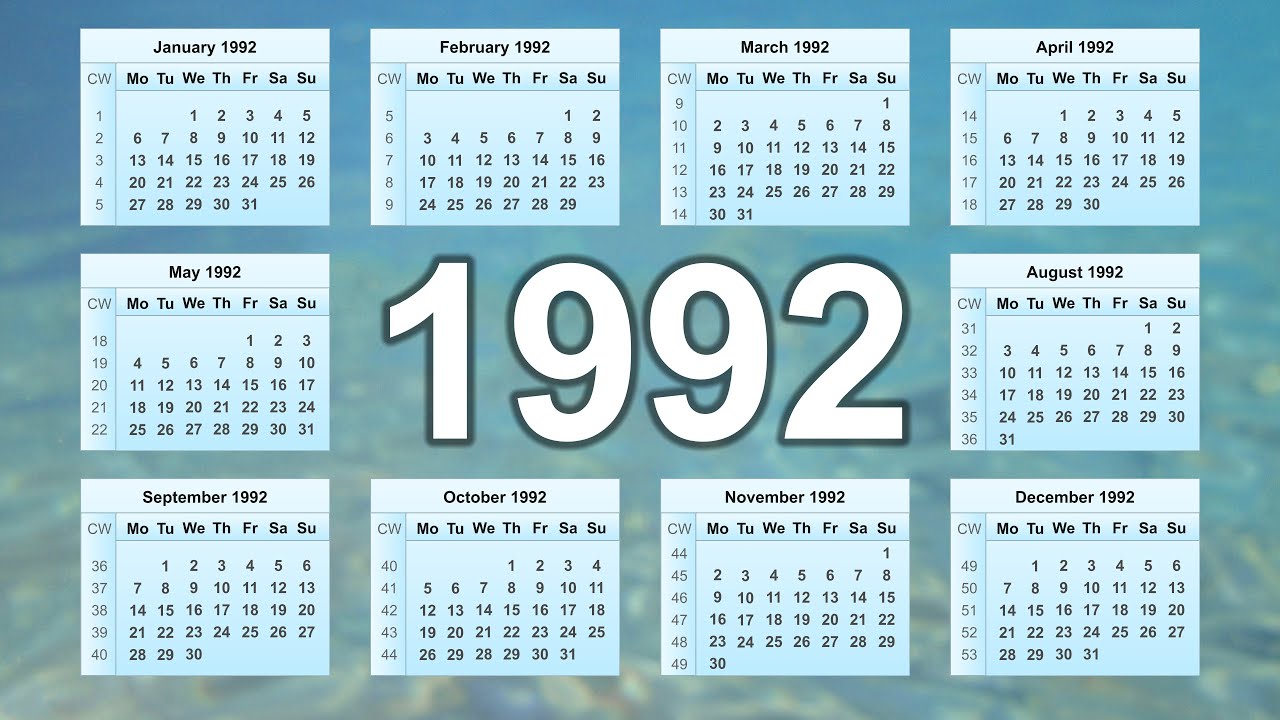 1992 Calendar