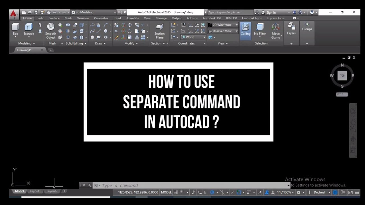HOW TO USE SEPARATE COMMAND IN AUTOCAD?