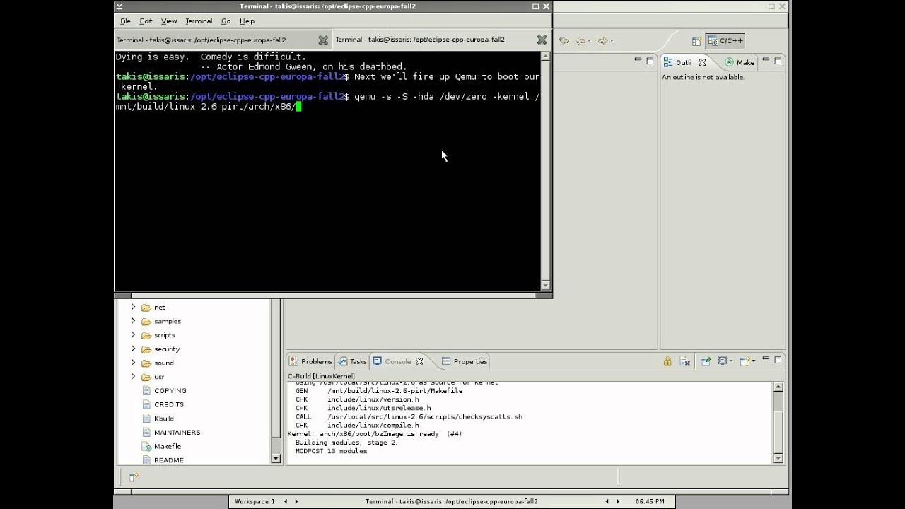 Debugging the Linux kernel using Eclipse/CDT and Qemu