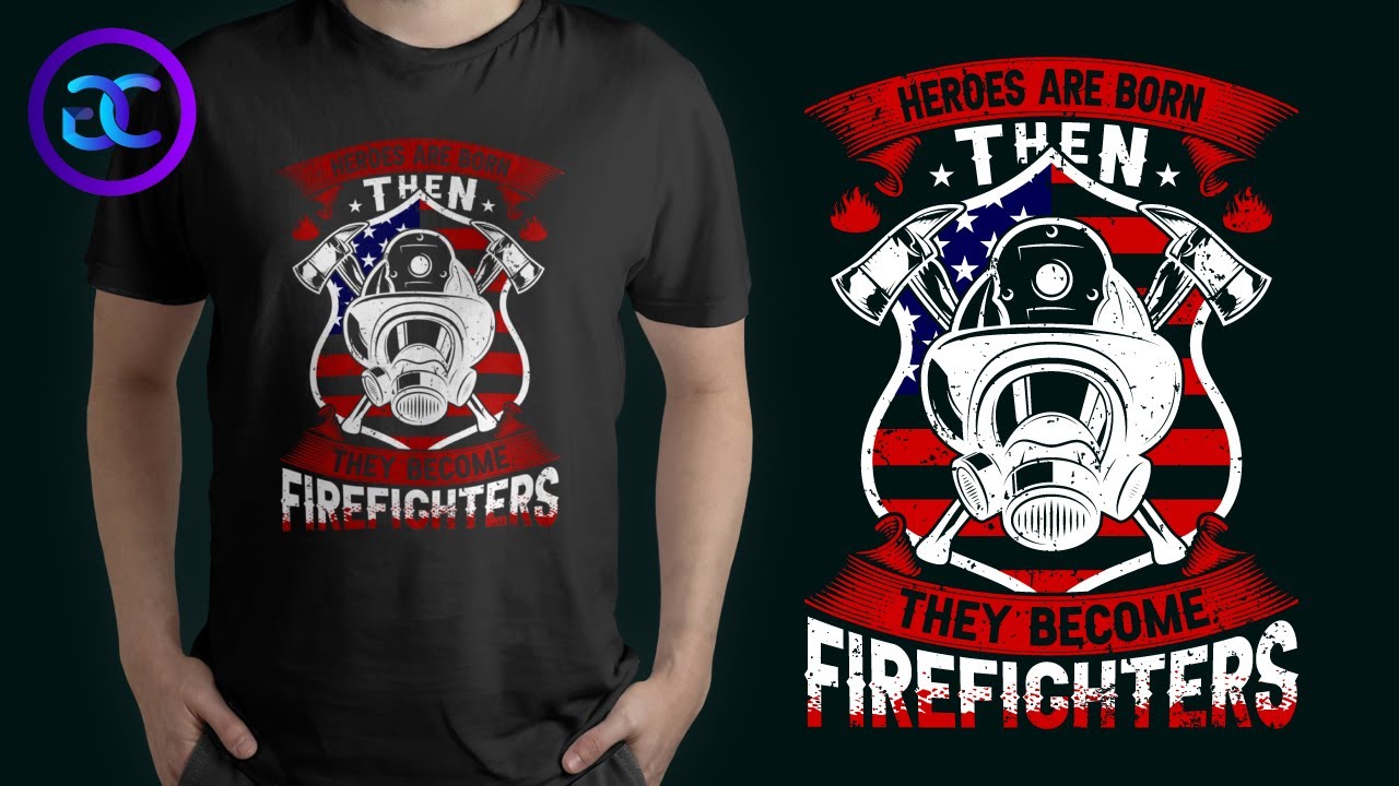 How To Make Firefighter T-Shirt Design Tutorial in Adobe Illustrator II T-Shirt Design Tutorial