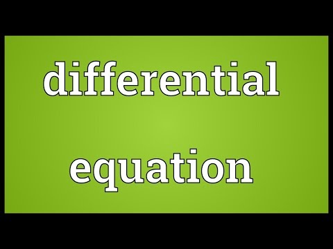 Differential equation Meaning
