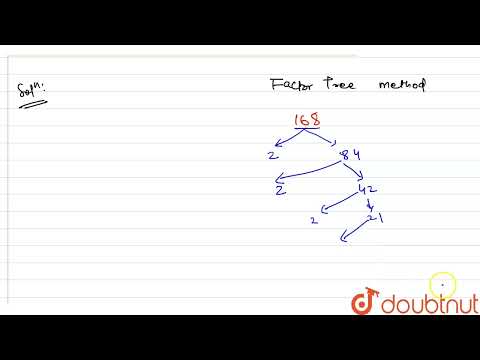Find the prime factorisation of the following numbers using a factor tree:168 | 6 | PLAYING WITH...