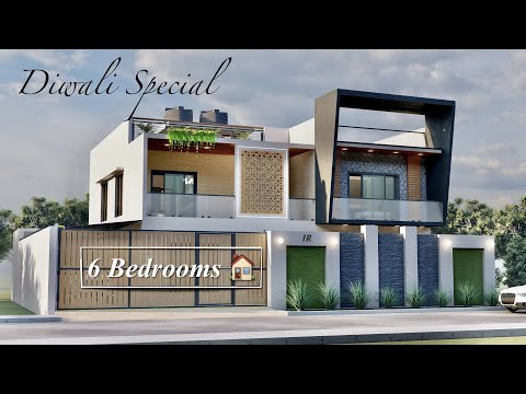 60X60 Feet 6 Bedroom Duplex House Design | 3600 Sqft House Plan with full 3D Walkthrough