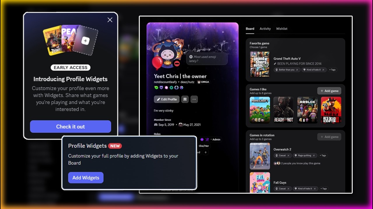 *NEW* EARLY ACCESS Nitro Feature: Profile Widgets