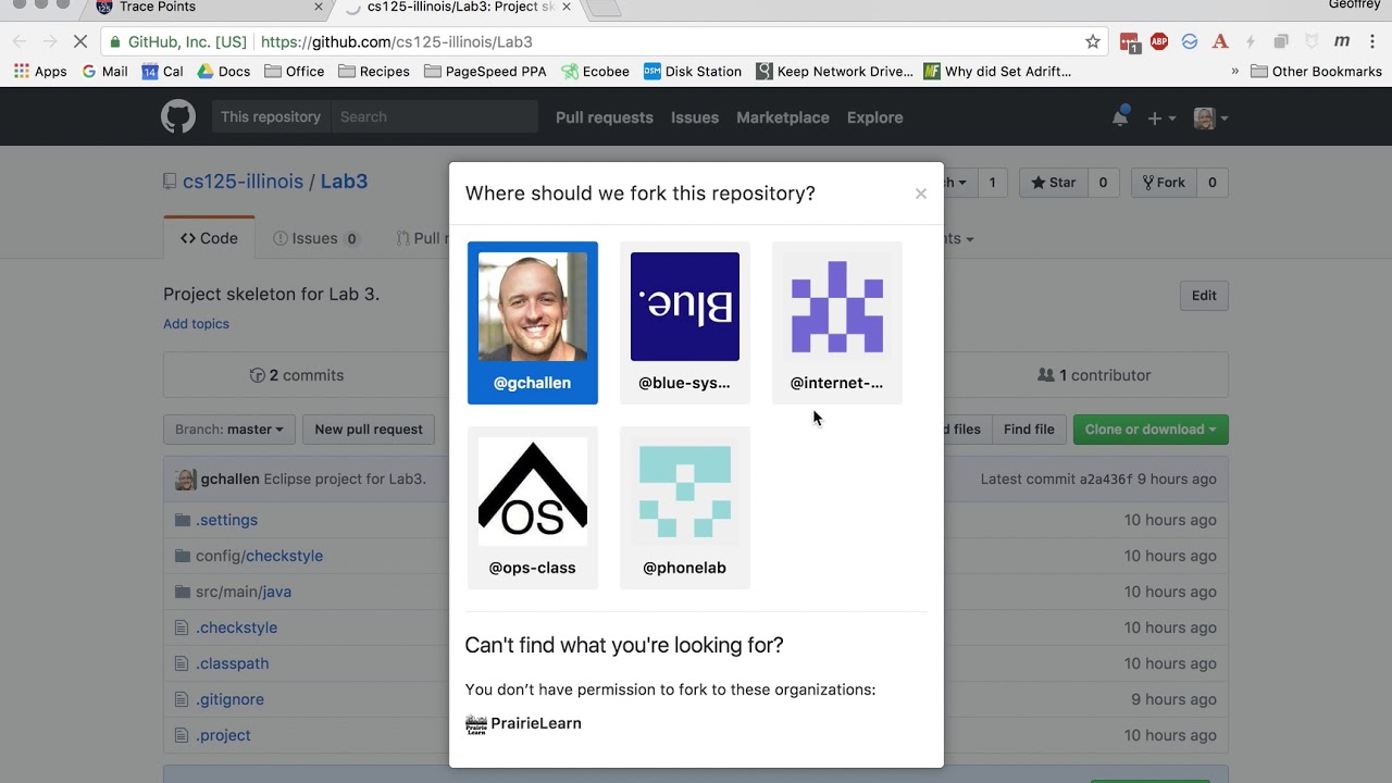 CS 125 Fall 2017: Forking the Lab3 GitHub Project