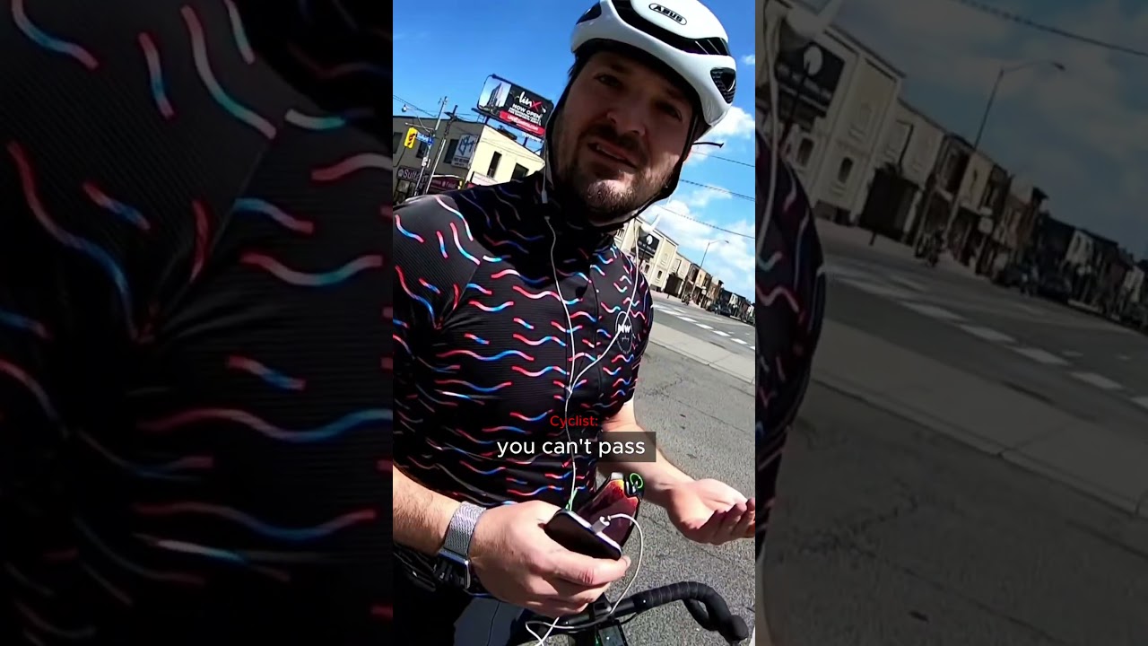 Biker confronts reckless cyclist