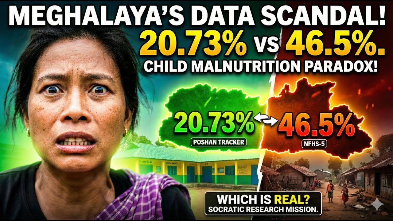 The 25% Lie: How Meghalaya 'Deleted' Malnutrition Overnight (Poshan Tracker vs. NFHS-5 Exposed)