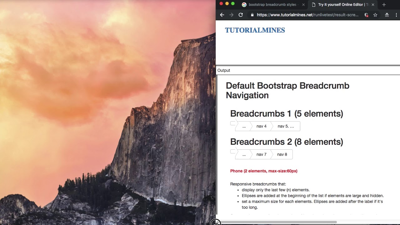 Responsive Breadcrumbs Example