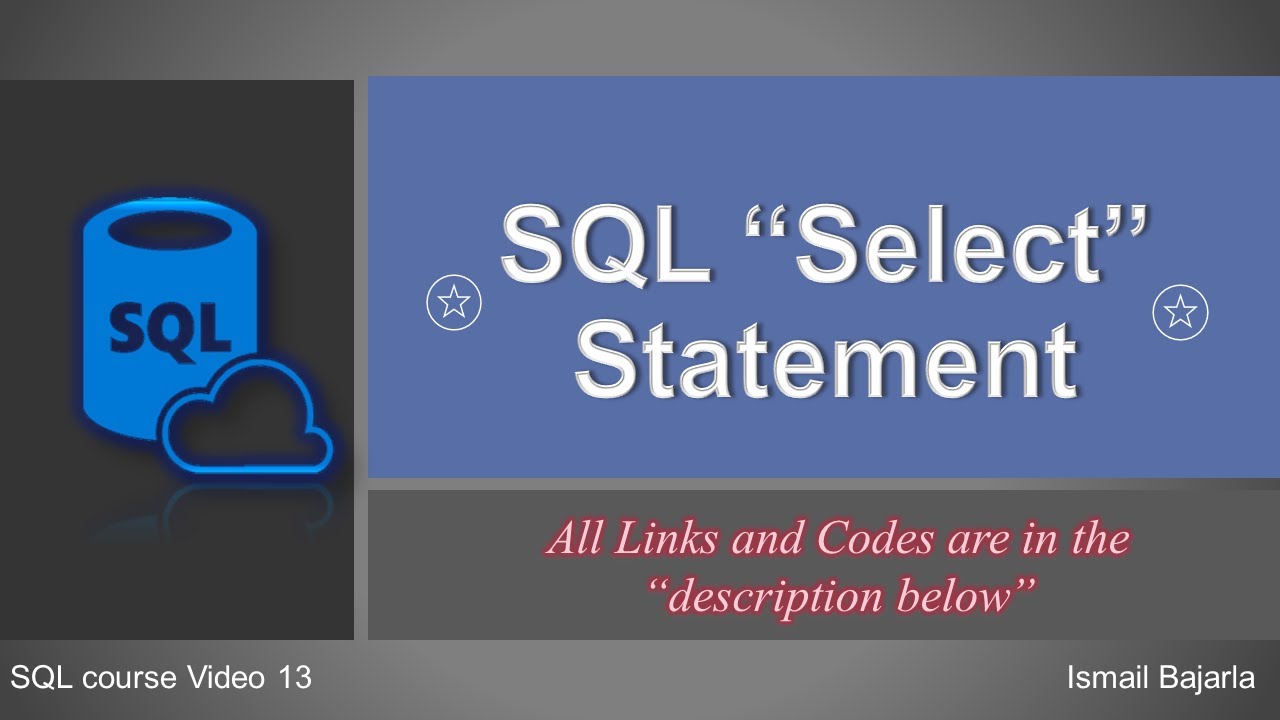 13 SQL Select Statement