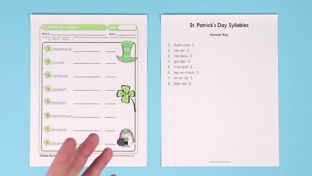 St. Patrick's Day Syllables Worksheet