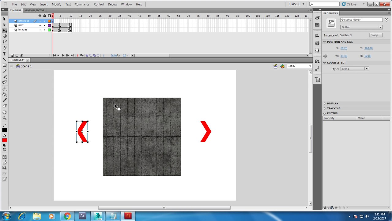 Flash action script  tutorial on changing images using go to and stop.
