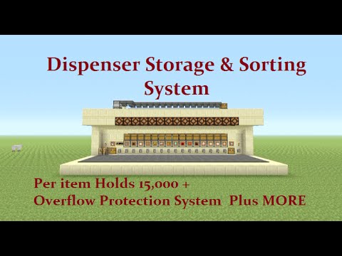 Tutorial : Dispenser Storage & Sorting System Holds 15,000 Per item + MORE Minecraft Map