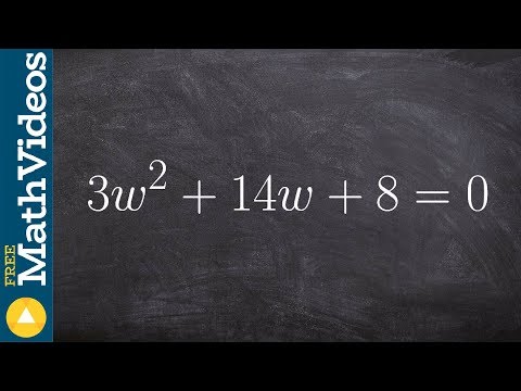 Factoring a trinomial using guess and check, 3w^2 + 14w + 8 = 0