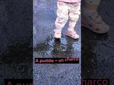🇬🇧 a puddle = un charco 🇪🇸 🇪🇸 Learn Spanish Vocabulary #shorts #spanish #satisfying