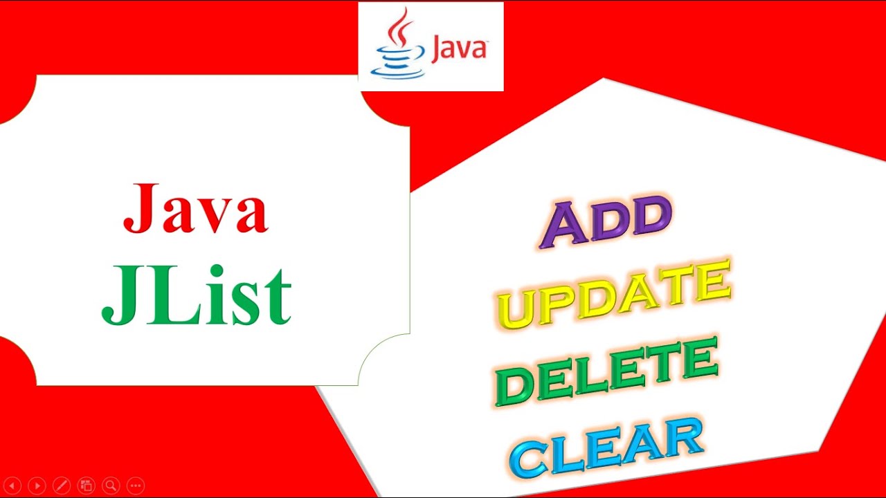 Java JList  - Add,Update,Delete,Clear Full