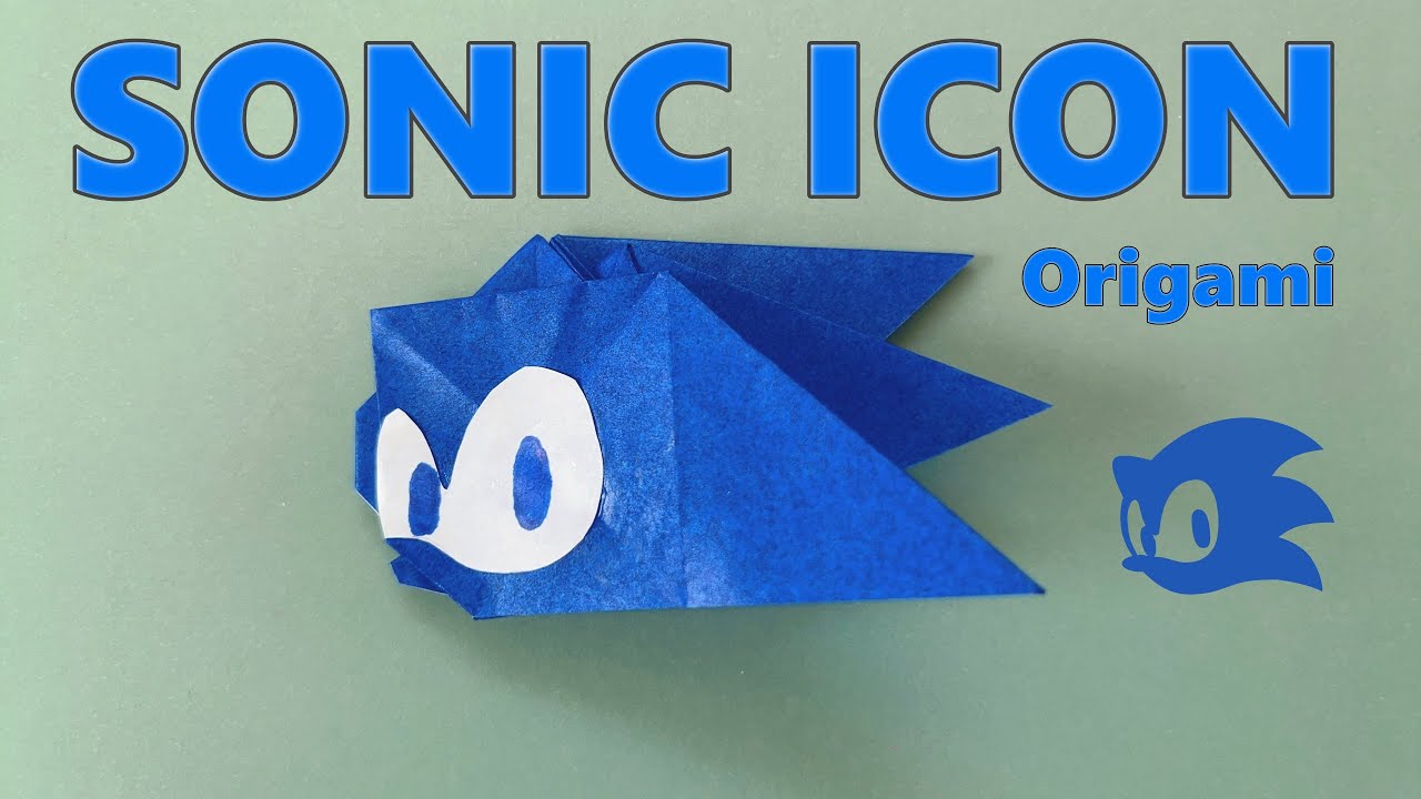 [Origami] SONIC ICON - How to make  / ソニック アイコン　マーク　折り紙　作り方