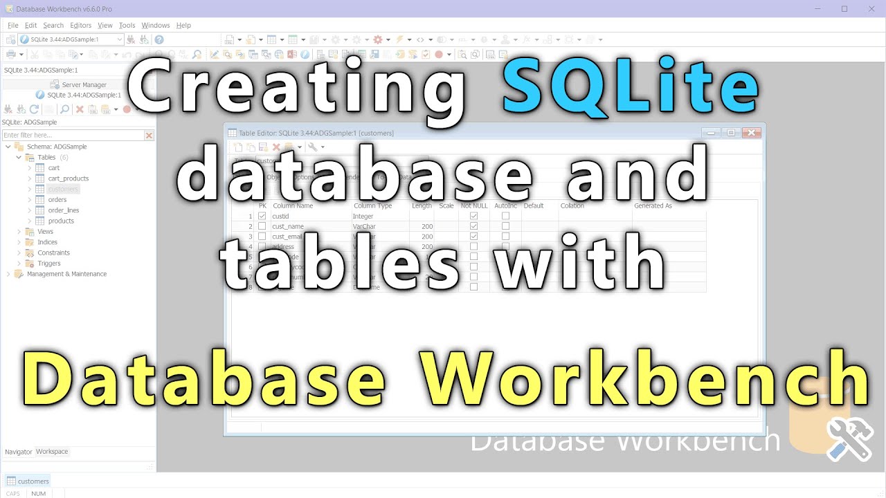 Database Workbench - creating SQLite database and tables