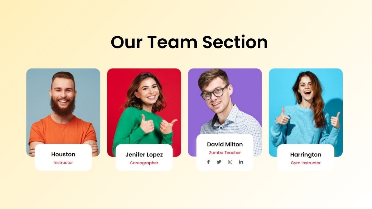 How to Create Team Section using HTML and CSS | Team Section HTML CSS