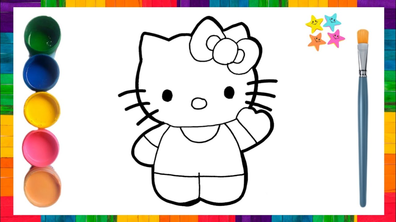 Hello Kitty para dibujar y pintar 🖌️🐱♥️ Dibujos Para Niños 👦👧