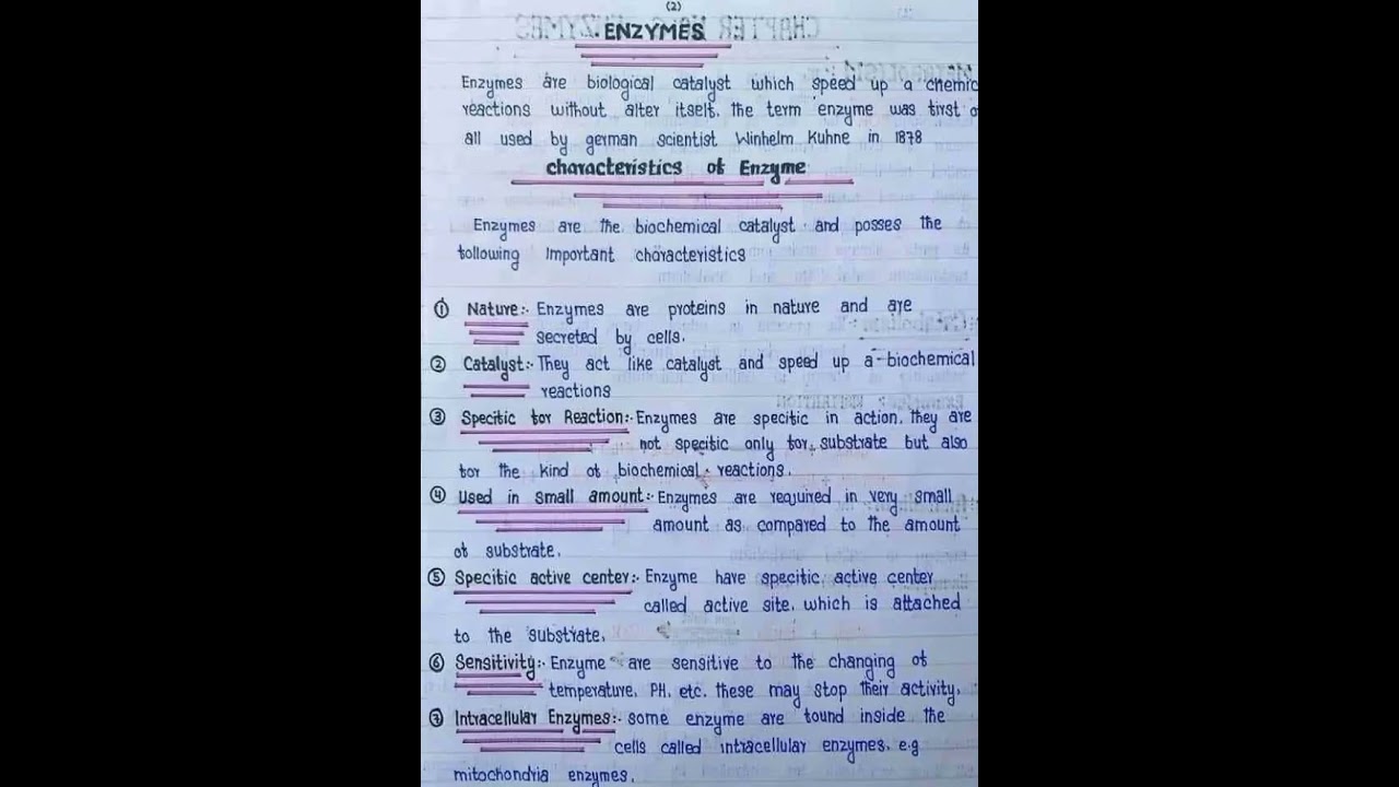 Enzymes and it's characters#medical #viralvideo