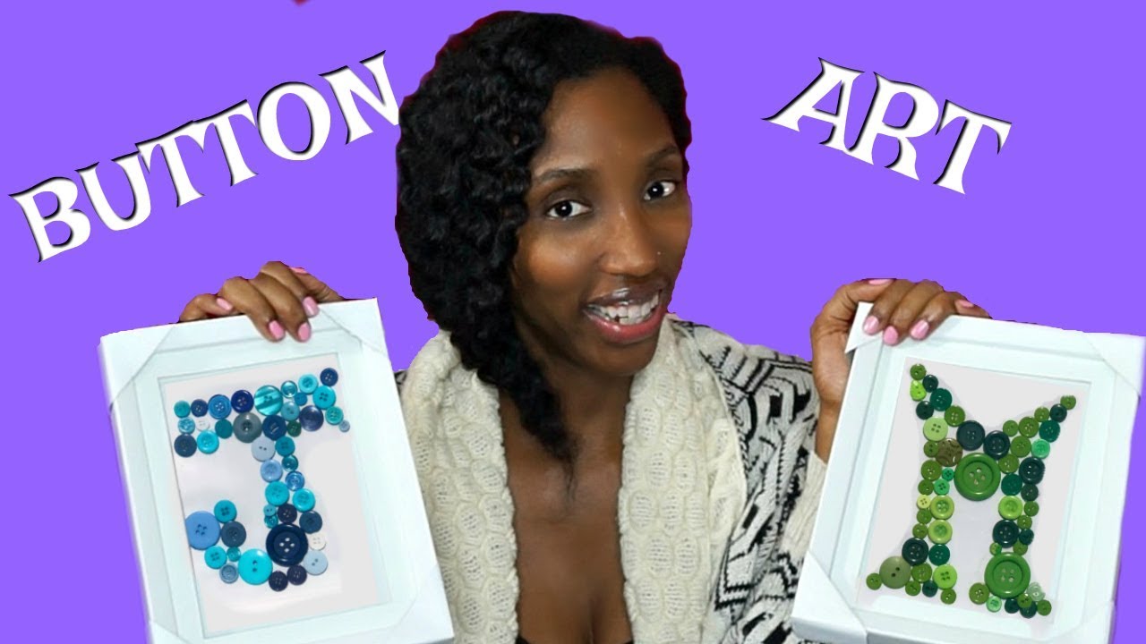 DIY Letter Button Art Frames
