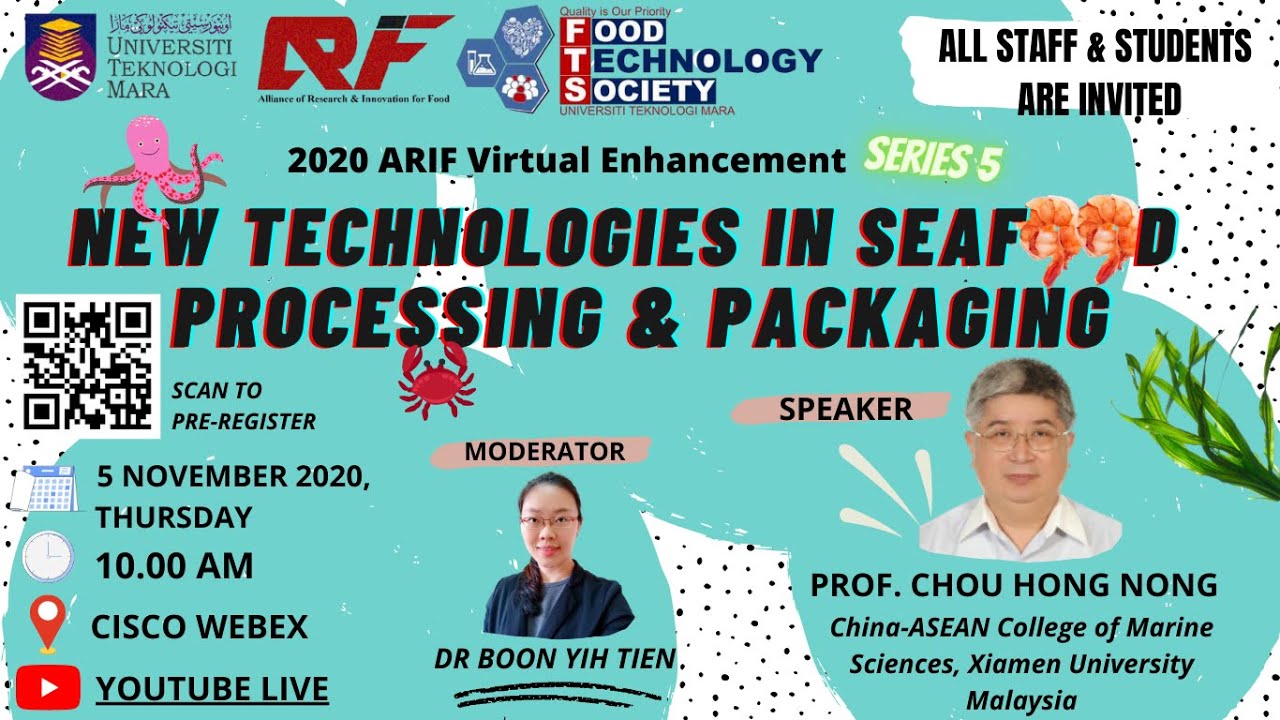 2020 ARIF Virtual Enhancement (Series 5): New Technologies In Seafood Processing and Packaging.