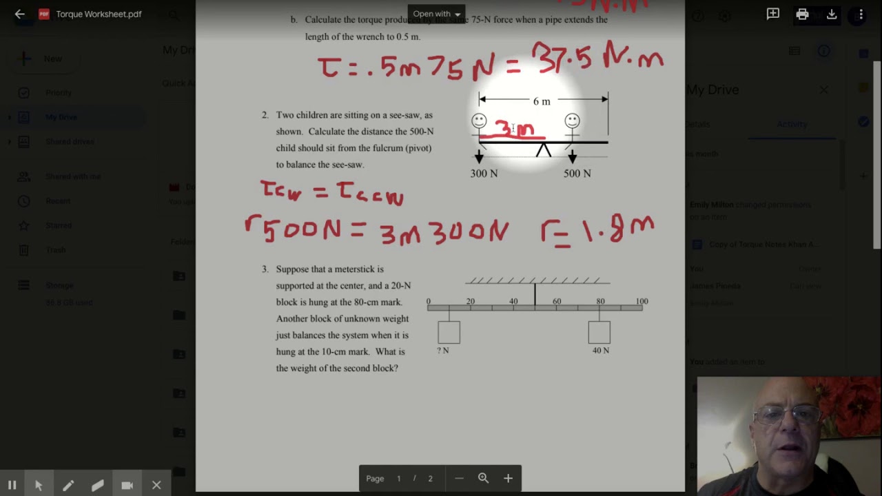Torque Worksheet 1-3