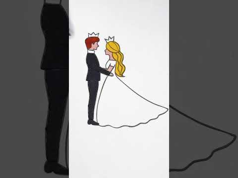 โช Reverse Play โค๏ธ Princess Bride & Prince ๐ธ๐คด Glitter Art โจ #glitter #princess #couple #bride