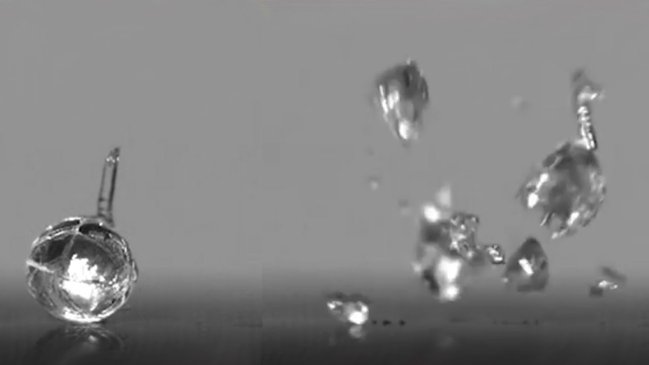 Exploding ice droplets